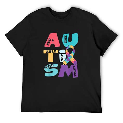 Mens Autism See The Able Autistic Ribbon Puzzle Awareness Asd T Shirt