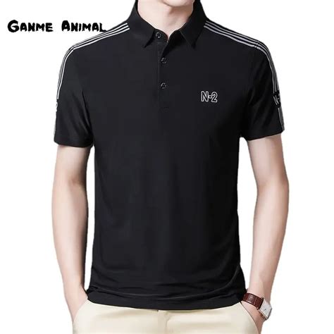 남성용 얇은 통기성 반팔 폴로 셔츠 비즈니스 캐주얼 턴 다운 방지 필링 티셔츠 한국 패션 여름 Aliexpress