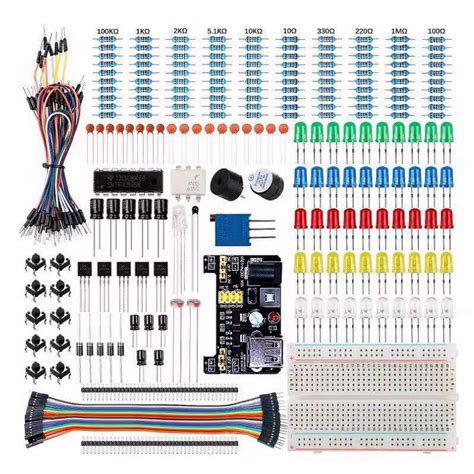 Kit De Componentes Electrónicos Divertidos Con Módulo De Alimentación Cable De Puente