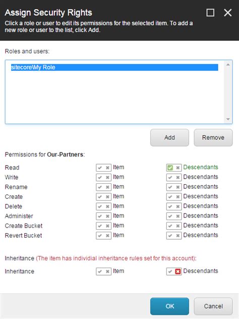 The Inheritance Access Right Sitecore Documentation