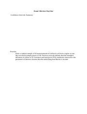 Exam Review Confidence Interval Summary Pdf Exam Review Day One Confidence Intervals