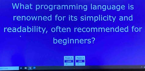 Solved What Programming Language Is Renowned For Its Simplicity And