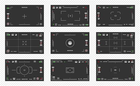 카메라 뷰파인더 비디오 또는 포토 프레임 레코더 세트 플랫 스타일 디자인 벡터 일러스트레이션 바디 카메라에 대한 스톡 벡터 아트 및 기타 이미지 Istock