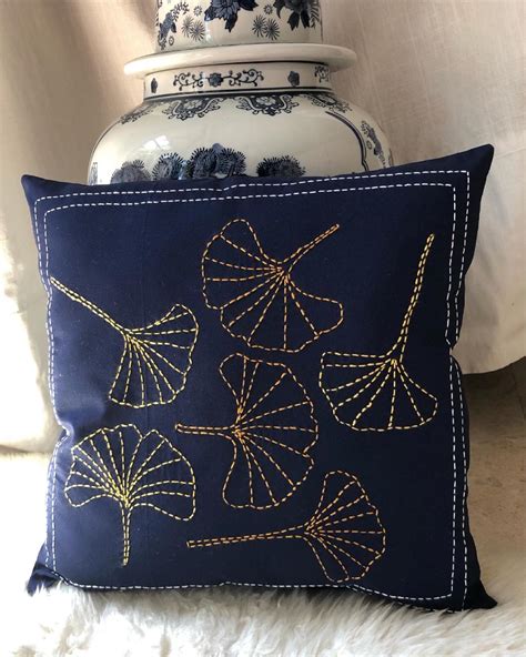 Sashiko Throw Pillows Shogo Zen Art