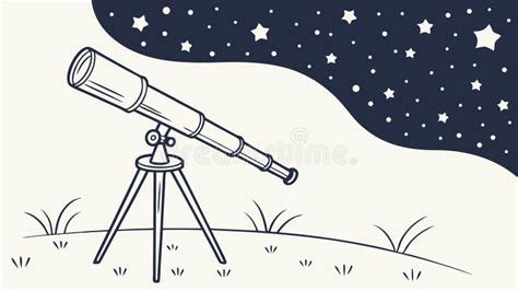 Astronomical Telescope Under Starry Sky Science And Discovery Vector Design Generative Ai
