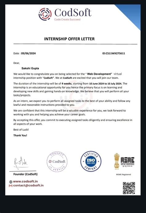 Sakshi Gupta On Linkedin Internship Webdevelopment Codsoft