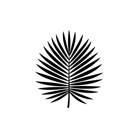 A Minimalist Silhouette Of A Single Palm Frond With Sharp Pointed