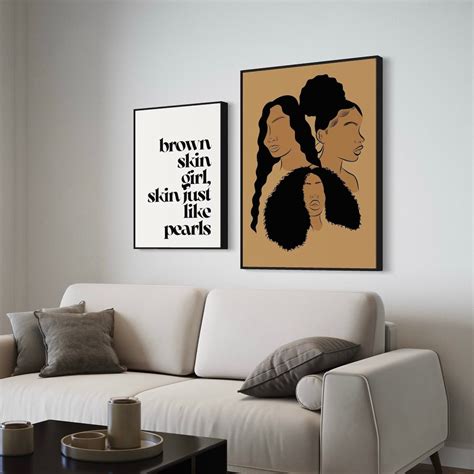 Black Woman Art Print Brown Skin Art For Black Girls Melanin Black