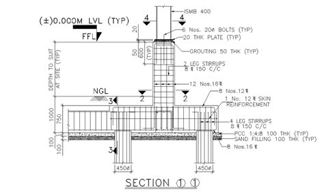Reinforcement Detail Of Pile Foundation For Hydro Generator Building