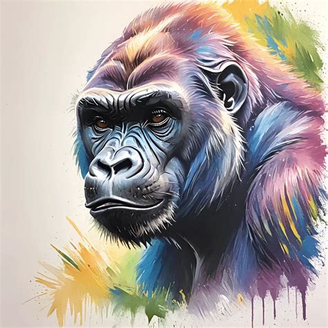 Colorful Gorilla Portrait Free Download Ai Scribbles