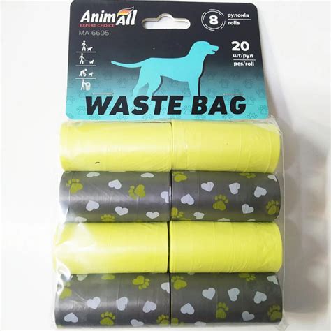 Сменные пакеты для уборки за собакой Animall упаковка (8 рулонов по 20 ...