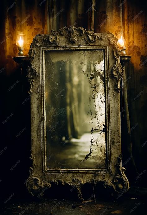 Spelled Horror Vintage Classic Mirror Haunted Mirror A Ghost Reflection