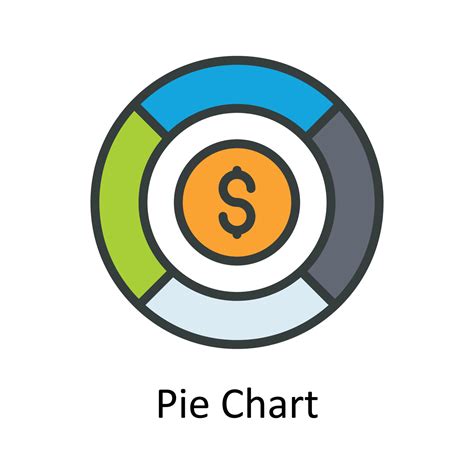 Pie Chart Vector Fill Outline Icon Design Illustration User Interface Symbol On White