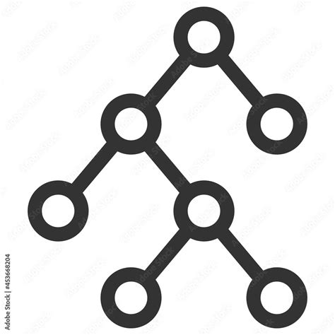 Binary Tree Vector Illustration Flat Illustration Iconic Design Of Binary Tree Isolated On A