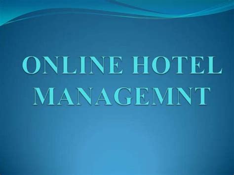 Hotel Management System Project Pptx