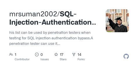 GitHub Mrsuman2002 SQL Injection Authentication Bypass Cheat Sheet His List Can Be Used By