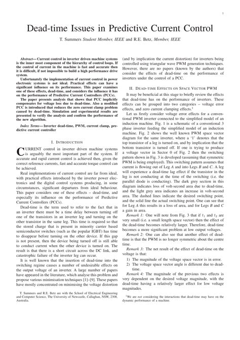Pdf Dead Time Issues In Predictive Current Control
