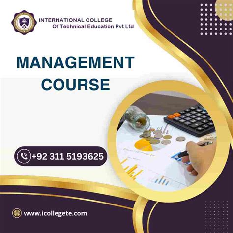 Management Course In Islamabad International College Of Technical Education