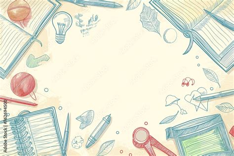 White Educational Background With Green Hand Drawn Educational