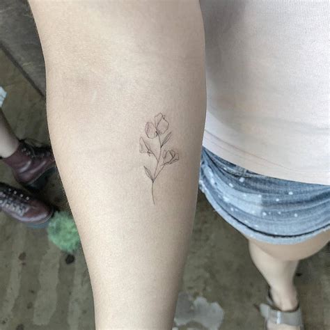 Sweet Pea Flower Tattoos Sweet Peas By Liz Glitz At Headlight In