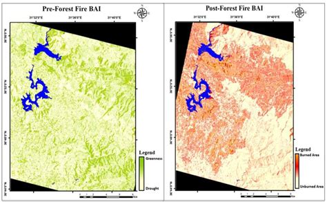 Bai Image Before And After Fire Ing To The Post Fire Ndvi Value The Download Scientific