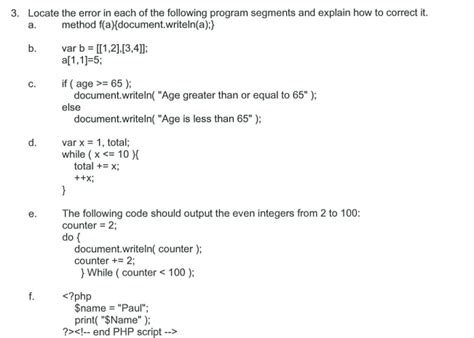 Solved Locate The Error In Each Of The Following Program Chegg