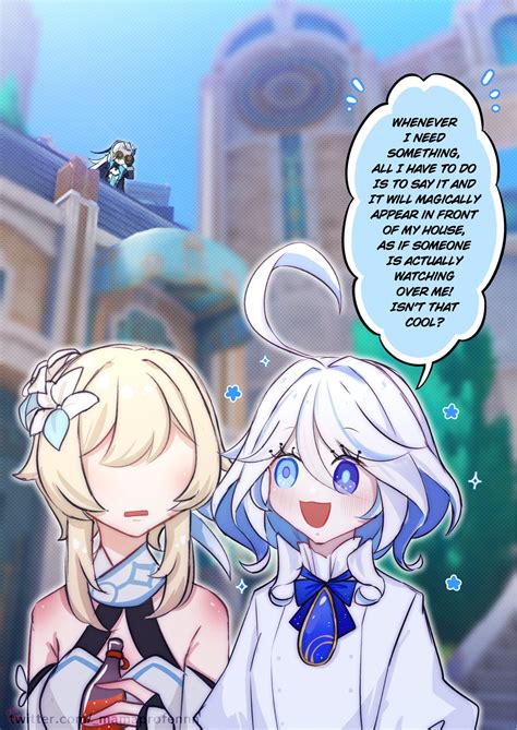 Lumine Furina And Neuvillette Genshin Impact Drawn By Mamaprofennn