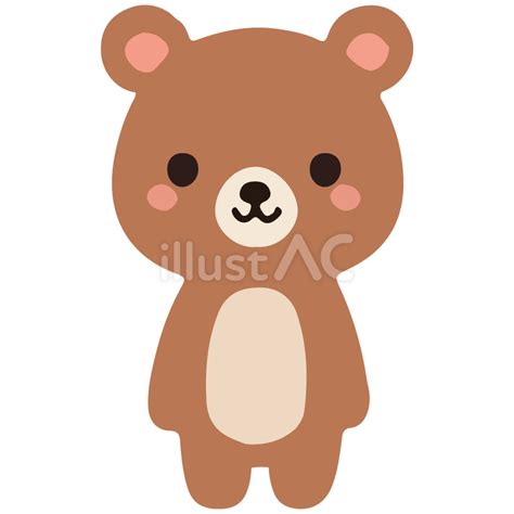 フリーカット絵素材／可愛いクマイラスト No 24689949｜無料イラスト・フリー素材なら「イラストac」