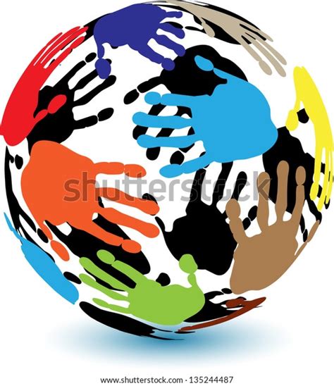 Colorful Illustration Human Hand Shape Ball Stock Vector Royalty Free