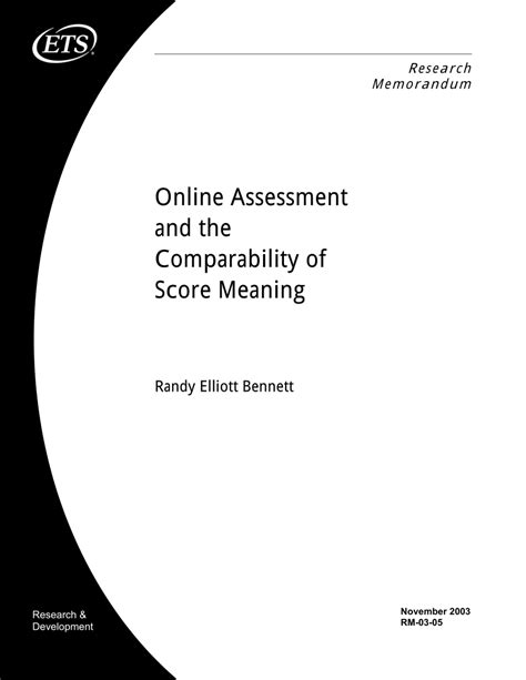 Pdf Online Assessment And The Comparability Of Score Meaning