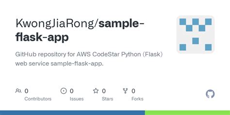 GitHub KwongJiaRong Sample Flask App GitHub Repository For AWS CodeStar Python Flask Web