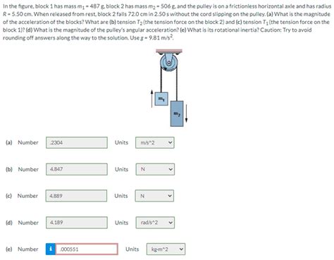 Solved In the figure, block 1 has mass m1=487 g, block 2 has | Chegg.com