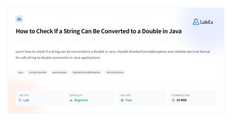 How To Check If A String Can Be Converted To A Double In Java Labex