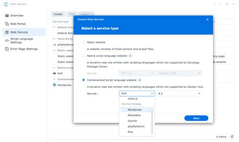 containerized script language website r synology