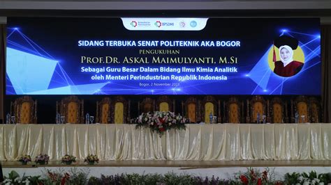 Pengukuhan Profesor Pertama Di Politeknik Aka Bogor Unit Pendidikan Kementerian Politeknik Aka