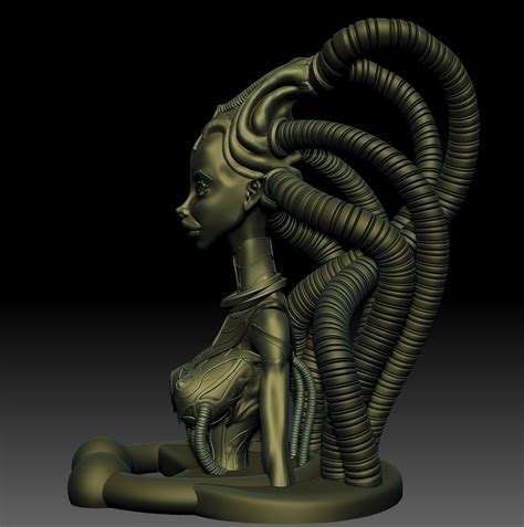 Hr Giger Inspired Sexy Goddess Bust Sculpture 3d Stl Files Kit Etsy