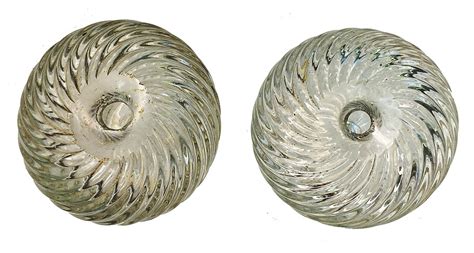 Historic Houseparts Inc Pair Of Large Antique Blown Glass Swirl
