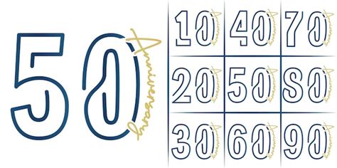 10 90 주년 기념 금색과 파란색 우아한 벡터 템플릿 디자인 일러스트 레이션 프리미엄 벡터