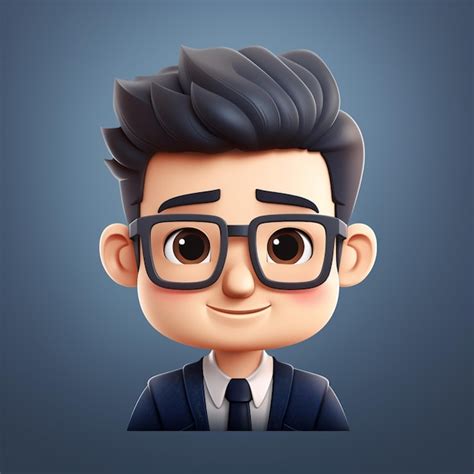 Cartoon Character Of A Man With Glasses And A Suit Generative Ai