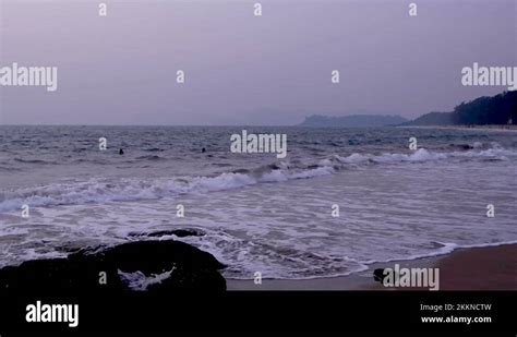 Ocean Waves Rolling In The Shores Of Galgibaga Beach South Goa India