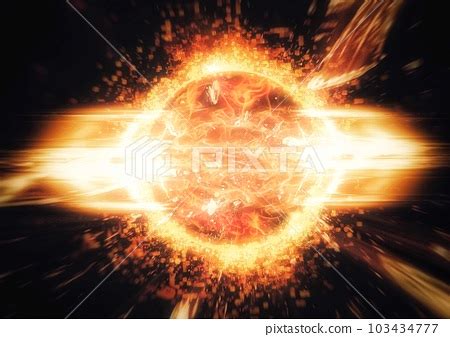 火球爆炸和燃燒的 3d 插圖與能量概念 插圖素材 103434777 Pixta圖庫