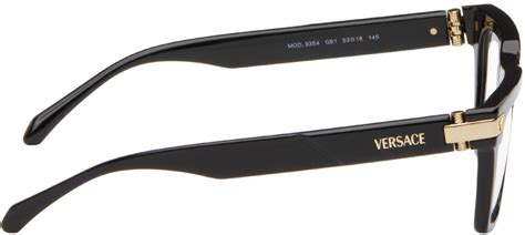 Versace Black Rectangular Glasses Versace