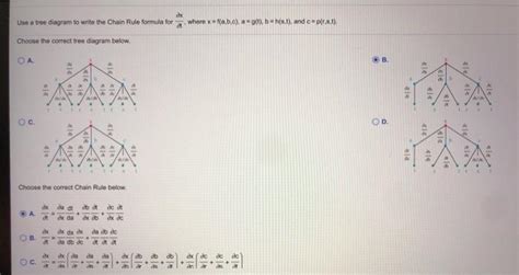 solved use a tree diagram to write the chain rule formula