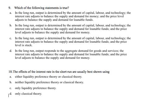 solved 9 which of the following statements is true a in