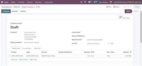 How To Create An Invoice From Odoo Sales Quotation Send Product Information