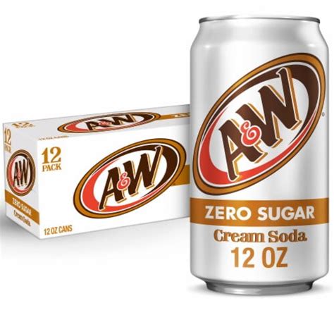 Aandw Cream Soda Zero Sugar 12x12 Fl Oz Cans Caffeine Free Cold
