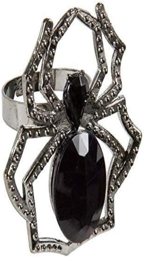 Amscan Amsdd Witch Spider Ring Silver 1 Pc Black