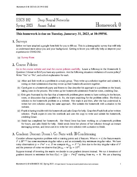 Hw0 - EECS 182 Deep Neural Networks Spring 2023 Anant Sahai Homework 0 ...