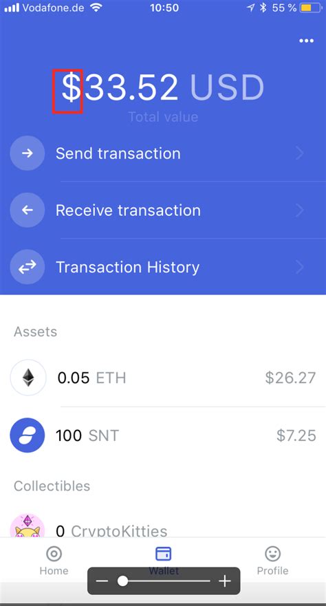 Remove Currency Indicator From Wallet Main Screen Top Left And