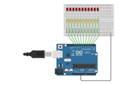 Circuit Design Multiple Leds Tinkercad
